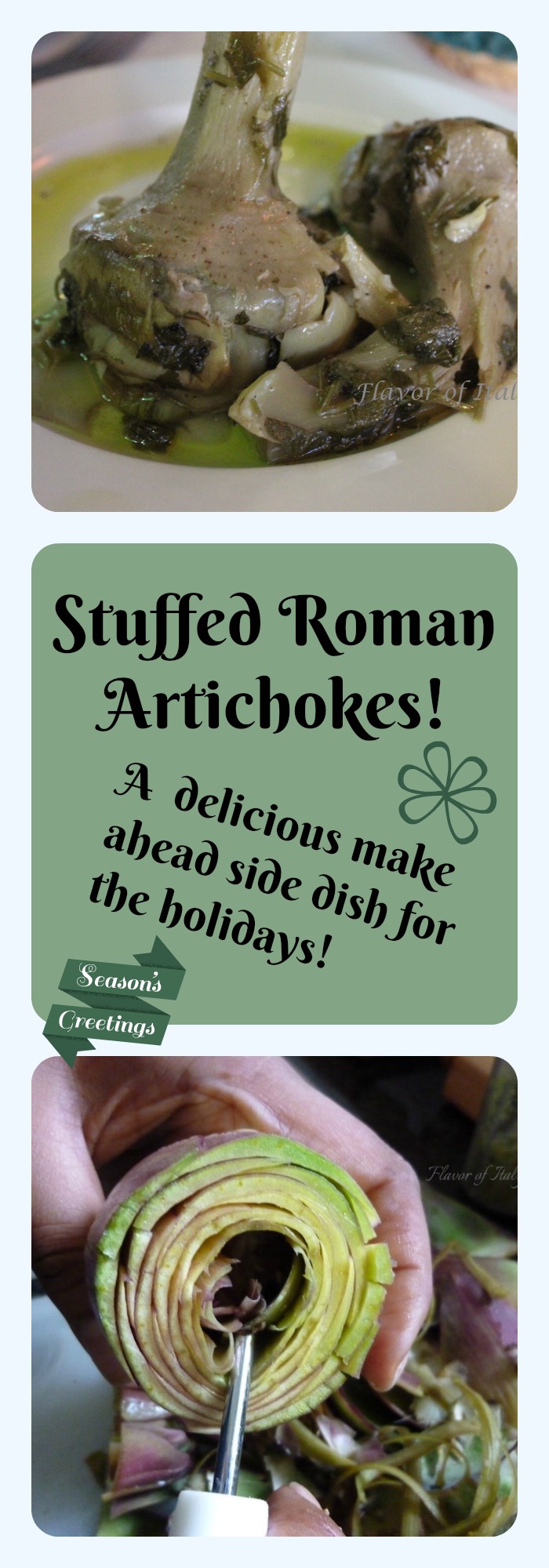 Roman Style Stuffed Artichokes - Flavor of Italy (Wendy Holloway)